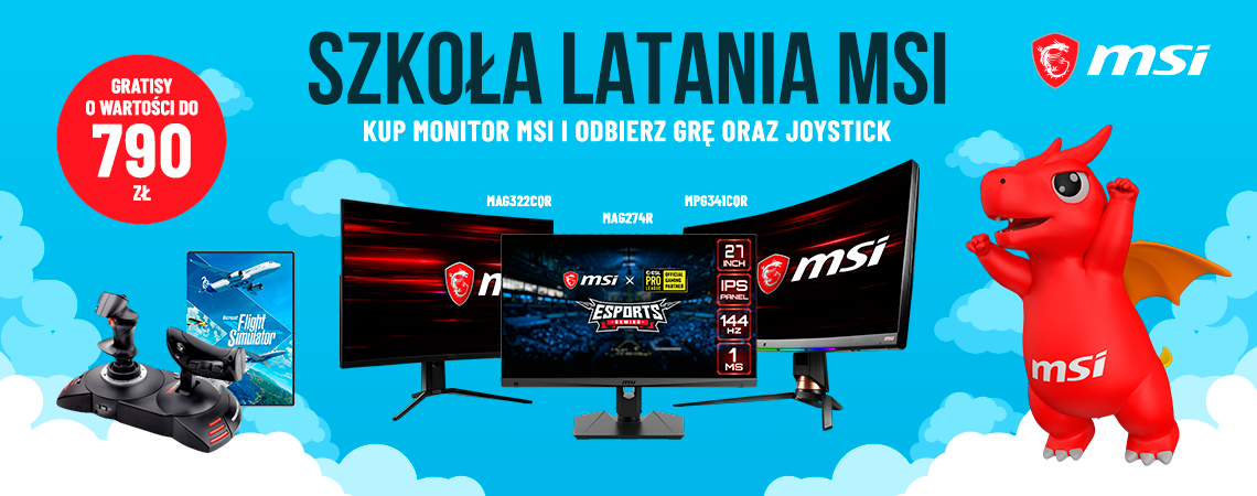 Szkoła latania MSI - Flight Simulator 2020 przy zakupie monitora!